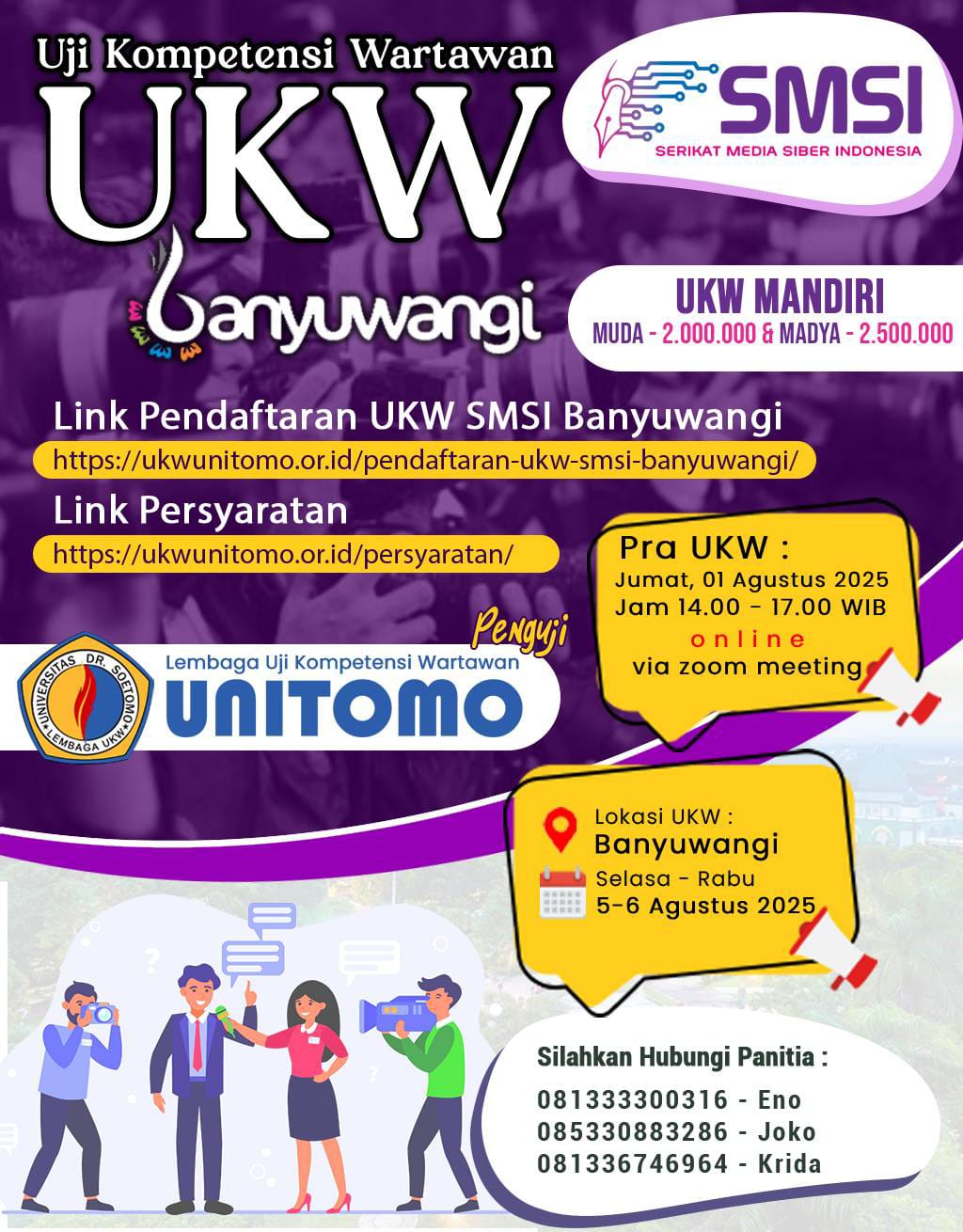 UKW SMSI Banyuwangi Siap Digelar 5–6 Agustus 2025, Gandeng Unitomo Surabaya - prabangkaranews.com